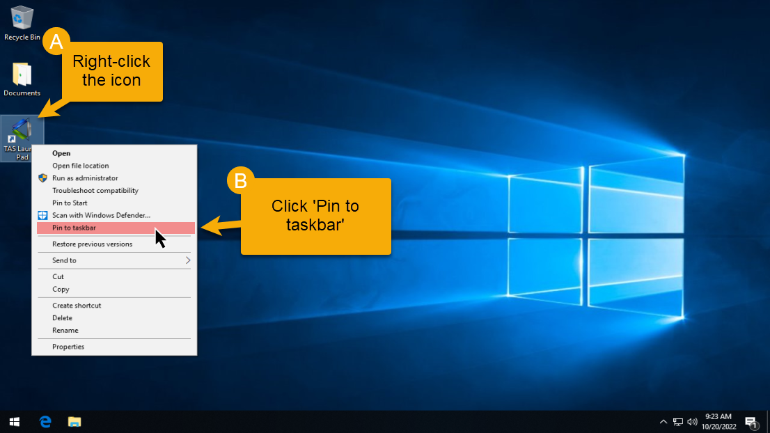 How to add TAS Launch Pad icon in your taskbar for easy access – TAS ...